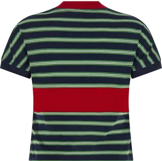 Versace Striped Intarsia Logo T-Shirt - Red