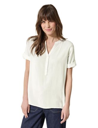 Cecil Damen B345651 Bluse, Vanilla White, XS