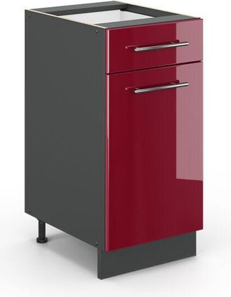 Vicco Meuble dangle Fame-Line, Rouge bordeaux Haute brillance, 80.5 cm sans plan de travail Vicco