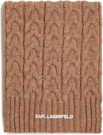 Karl Lagerfeld Tücher & Schals - Strickschal mit Zopfmuster - Gr. unisize - in Cognacbraun - für Damen