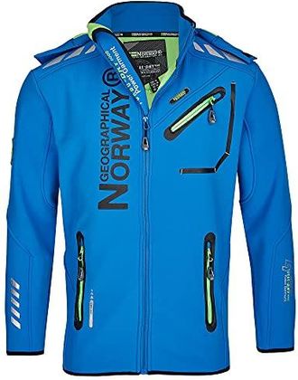 Geographical Norway Veste dextérieur softshell pour homme - Fonctionnelle et déperlante - Avec capuche Urbandreamz, Royal RO, XXXXL