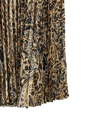 Etro Mixed Print Pleated Skirt - Brown