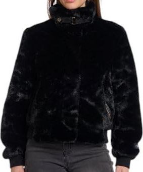 Rino&Pelle Rino & Cuir Veste type motard fausse fourrure Ambre 7002511 Tg. 38/42/M Col. Noir/Noir