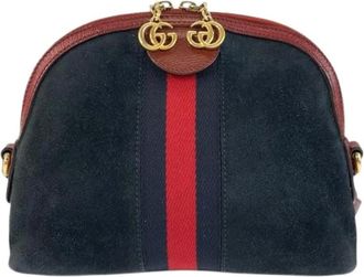 Gucci Pre-owned Sac bandouli&egrave;re en daim Ophidia - Femme - Pre-owned - Bleu - Taille: ONE Size