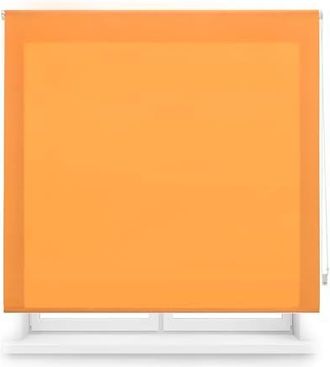 Blindecor Transparentes Rollo nach Maß | Rollo nach Maß | Orange | 155 x 175 cm (Breite x Höhe) Stoffgröße 152 x 170 cm | Durchscheinende Rollos für Fenster