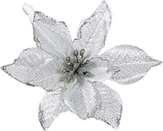 Generic 10 St&uuml;ck Pailletten, Weihnachtsblume, Weihnachtsbaum, Dekoration, 14 cm, Pailletten, bunte Blumen, f&uuml;r Weihnachtsschmuck, Party, Hochzeit, Weihnachten