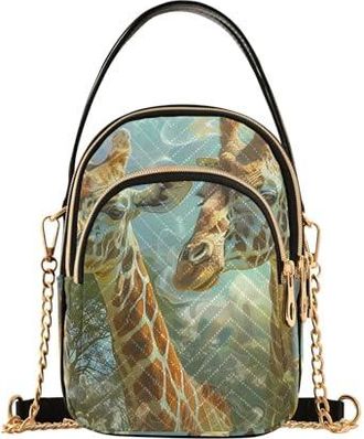 Mnsruu Sac à bandoulière pour femme avec motif girafes 3D avec sangle réglable