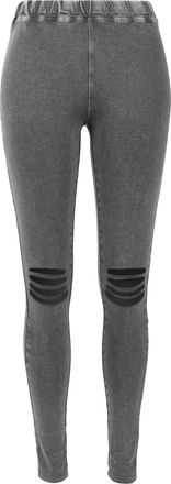 Urban Classics Damen Matt Fein Legging Cutted Knee, Gr. X-Small, Schwarz (Acid Black 706)