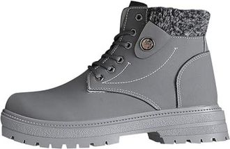 Generic Homme Bottines de Randonn&eacute;e dHiver Lacets Doublure Peluche Chaude Bottes Courtes De Neige Plates Semelle Antid&eacute;rapante Pour Trekking et Activit&eacute;s Ext&eacute;