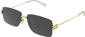 Bottega Veneta Homme, Accessoires, Jaune, Taille: 58 MM Rectangle Lunettes de soleil