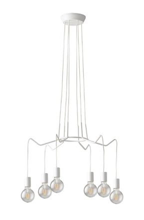 Luce-Ambiente-Design Habitat Suspension With Adjustable White Cables Six Light Points