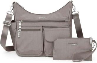 Baggallini Modern Everywhere Crossbody for Women 11x9x4.5 RFID Hobo Bag, Sac Femme, Sterling Shimmer, Taille Unique