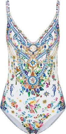 Camilla Femme, Maillots de bain, Multicolore, Taille: 44 FR Maillot de Bain Une Pi&egrave;ce &agrave; Armatures Col V et Dos &Eacute;chancr&eacute;