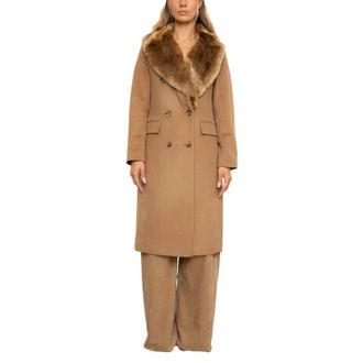 Ralph Lauren Manteau crois&eacute; en m&eacute;lange de laine - Femme - Manteaux - Brun - Taille: 34 FR