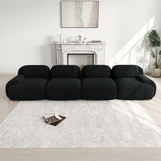 Generic Sofa 4-Sitzer, weicher Cordstoff - 32D Hochelastik, haustierfreundlich, ergonomisch, vakuumverpackt, modular, ohne Montage - F&uuml;r Schlafzimmer und B&uuml;ro
