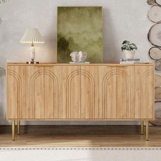 Generic Schlichte Eleganz: Sideboard im modernen Design - 140x38x75 cm mit gro&szlig;z&uuml;gigem Stauraum - Bereichert jedes Wohnambiente als Anrichte & Buffet (Natural