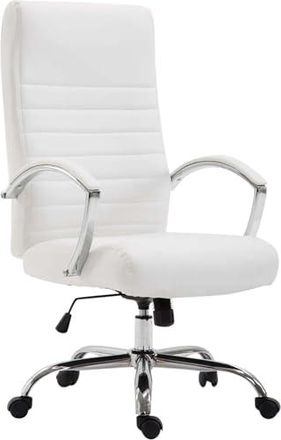 Clp Fauteuil De Bureau Ergonomique Valais XL en Similicuir I Chaise De Bureau R&eacute;glable en Hauteur Pivotante I Assise Rembourr&eacute;e I Accoudoirs I, Couleur:Bl