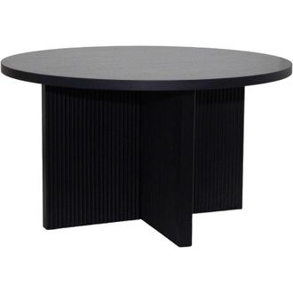 Oviala Table basse ronde 80 cm scandinave effet bois noir