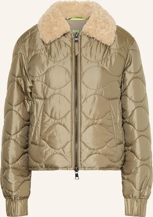 No.1 Como Steppjacke Massa Mit Abnehmbarem Kunstfell beige