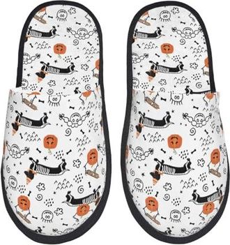 Generic Pantoufles Imprim&eacute; teckel dHalloween Unisex Chaussons Homme Classiques &eacute;l&eacute;gant Accueil Slippers Maison Femme M