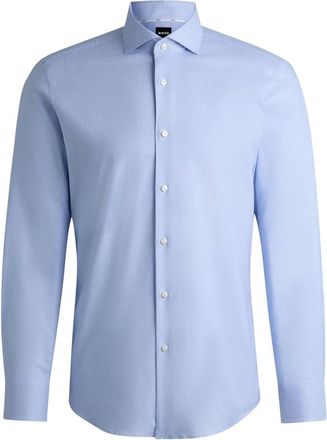 HUGO BOSS Hemd mit Pepita-Muster und Stretch-Anteil, Slim Fit in