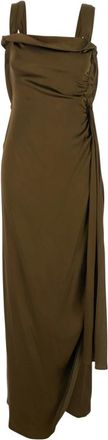 Maison Margiela Femme, Robes, Brun, Taille: 36 FR Robe Maxi en Satin de Soie