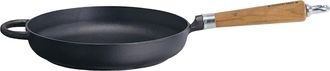 Ronneby Bruk 120290 56 x 28 x 8 cm Gusseisen Bratpfanne mit Eiche Holz Griff, schwarz
