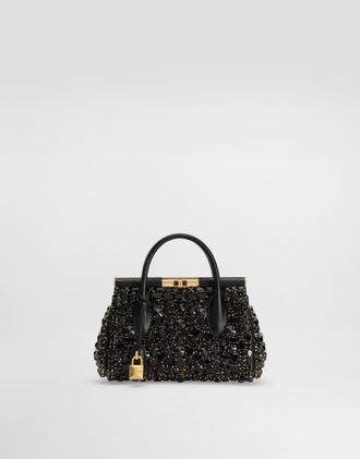 Dolce & Gabbana Day Bag Mini Marlene Aus Leder Mit Leguanprägung - Frau Handtaschen Schwarz Onesize