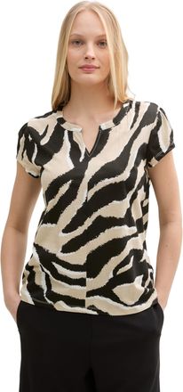 Tom Tailor Damen 1046458 T-Shirt, 38070 - Abstract Beige Zebra, M EU