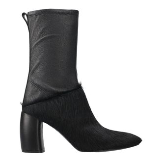 Premiata Bottine en cuir et poulain - Femme - Chaussures - Noir - Taille: 37 EU