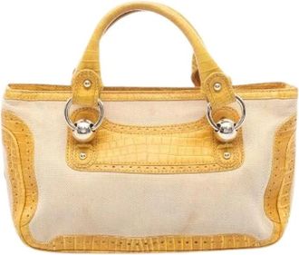 Celine Sac &agrave; main en toile enduite et cuir Pre-owned - Boogie Bag - Femme - Pre-owned - Beige - Taille: ONE Size