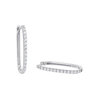 Tom Tailor Tom Tailor Creolen f&uuml;r Damen, Sterling Silber 925, mit Zirkonia, 23 mm, silber, Geschenkidee, Ohrschmuck, Damenschmuck, 2100561