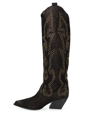 Marc Ellis Bottes hautes femmes En cuir v&eacute;ritable GLC8555C-18, Noir, 37 EU