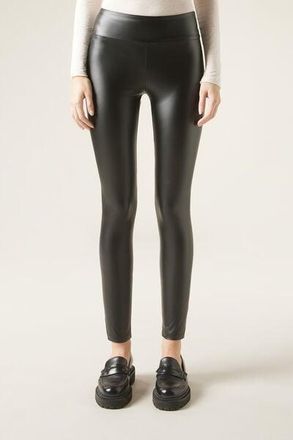 Calzedonia Leggings Mit Leder-effekt Schwarz