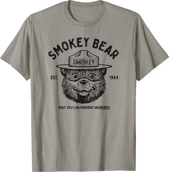 Giant Step Design Co. Das Vintage-Logo von Smokey Bear ist nur für Sie geeignet, um Waldbrände zu verhindern T-Shirt