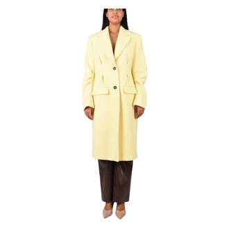 Msgm Einreihiger Mantel aus Wollmischgewebe - - Coats - Damen - Gelb - S