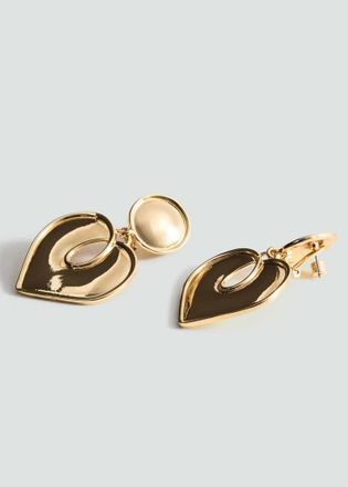 Mango Boucles doreilles caurs textur&eacute;es or - Femme - Taille unique - MANGO