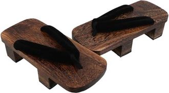 Frcolor Pantoufles Bois Japonaises Traditionnelles Unisexes Sabots été Ergonomiques pour Intérieur et Extérieur Style Kimono pour Détente et Événements Cultur