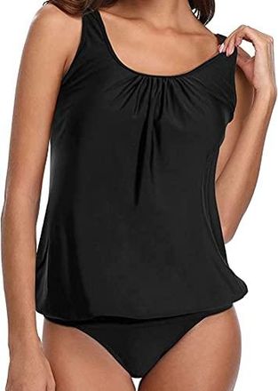Octopus Ensemble tankini surdimensionné - Maillot de bain grande taille pour un look dété parfait f5752, noir, slip taille haute G (1484), 44
