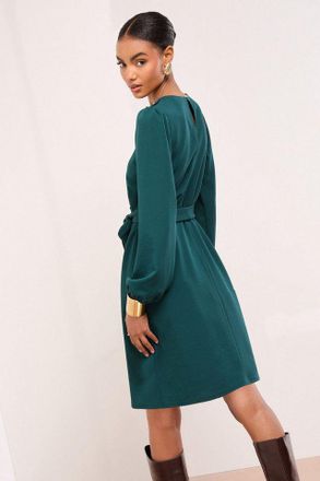 Lipsy Minikleid Lipsy Langarm-Etuikleid mit Bindeband, Regular (1-tlg)