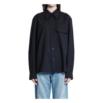 Khaite Femme, Blouses et Chemises, Noir, Taille: 36 FR Chemise Noire en Laine à Col Classique