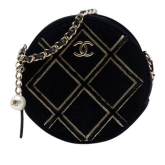 Chanel Pre-owned Vintage Quilted Sequin Velvet Crossbody Bag - - Pre-owned - Damen - Schwarzk - ONE SIZE
