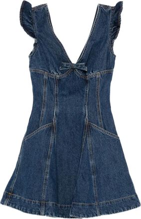 Self Portrait Kleid mit R&uuml;schen - Blau