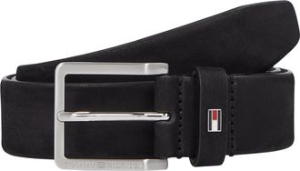 Tommy Hilfiger Herren Gürtel Oliver Nubuck 3,5 cm Ledergürtel, Schwarz (Black), 115 cm