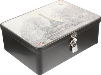 Cabilock Aufbewahrungsbox Mit Schloss Weißblech Rechteckige Blechbehälter Blechdose Eisen Rechteckige Blechdose Teedosen Für Losen Tee Münzbehälter Keksdose Sc