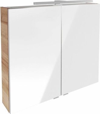 Fackelmann B.brillant led Spiegelschrank 80cm - Ast Eiche