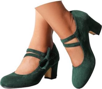 Generic Chaussures Talons Hauts pour Femmes Escarpins Bride Cheville Femme Petit Talon Confortable et Classique avec de fermée Dame Classiques soirée, Banquet