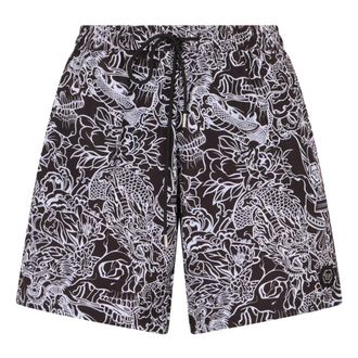 Philipp Plein Badeshorts Totenkopf Allover - - Swimwear - Herren - Schwarzk - M