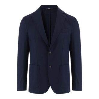 HUGO BOSS Veste en Coton Stretch - Homme - Vestes - Bleu - Taille: L