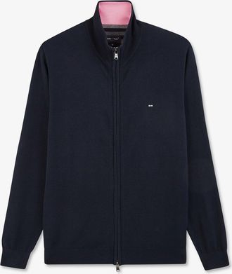 Eden Park Cardigan Bleu Marine Zipp&eacute; En Coton Old Ref Pp